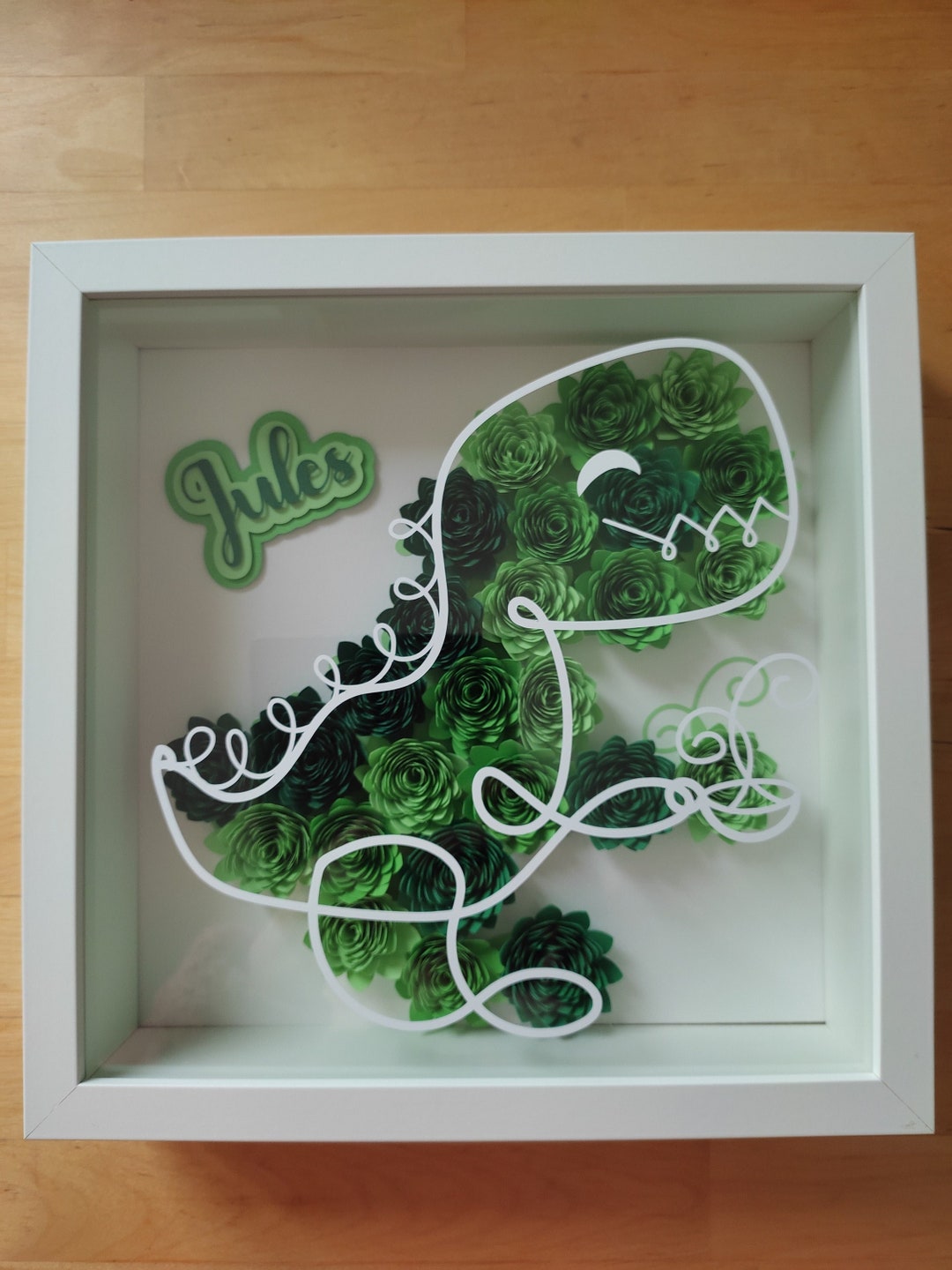 Custom T-rex Frame in 3d Flowers - Etsy