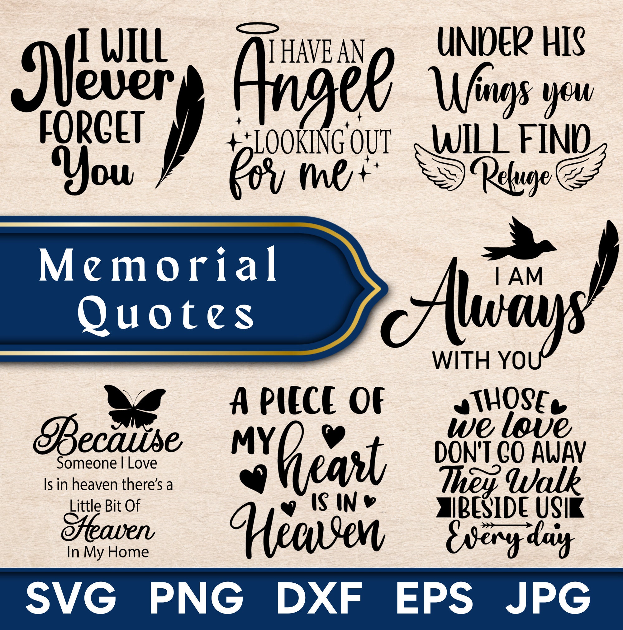 Memorial Svg Bundle Bereavement Svg Memorial Quotes Svg - Etsy