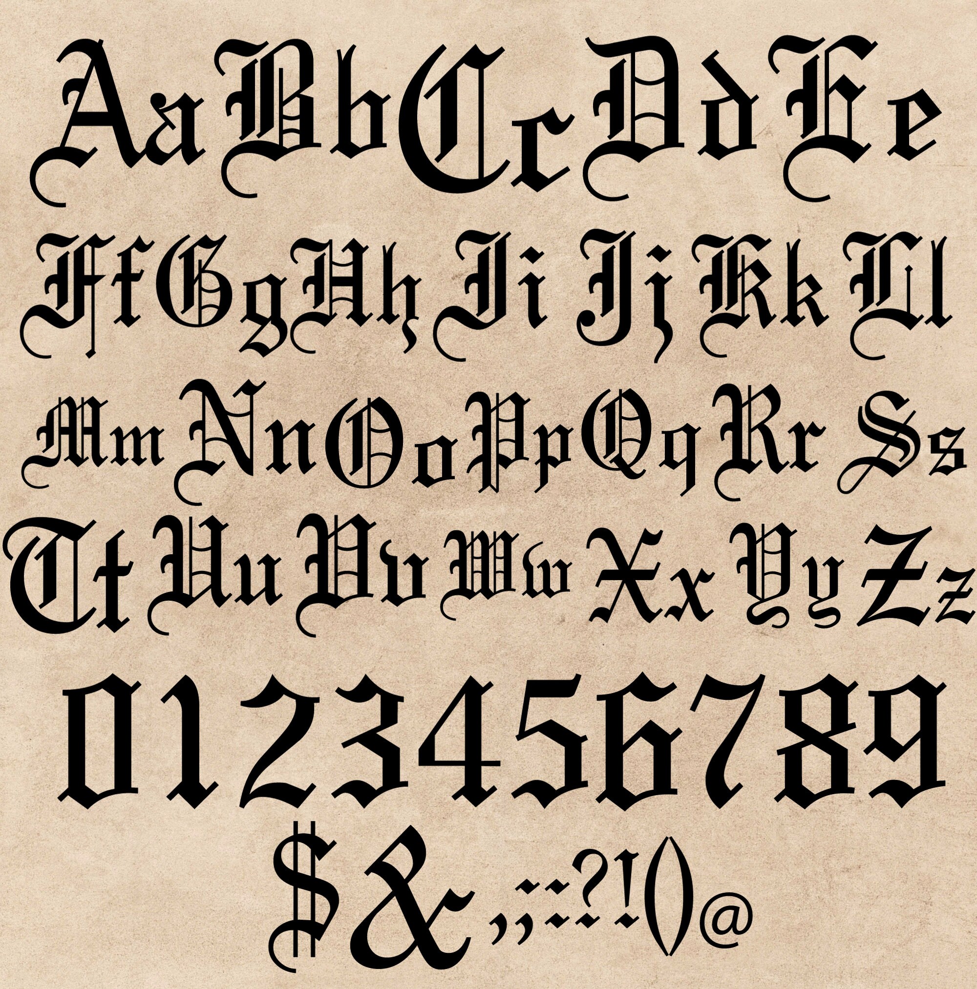 Old English Font , Clipart ,files for Cricut , Old English Font Svg ...