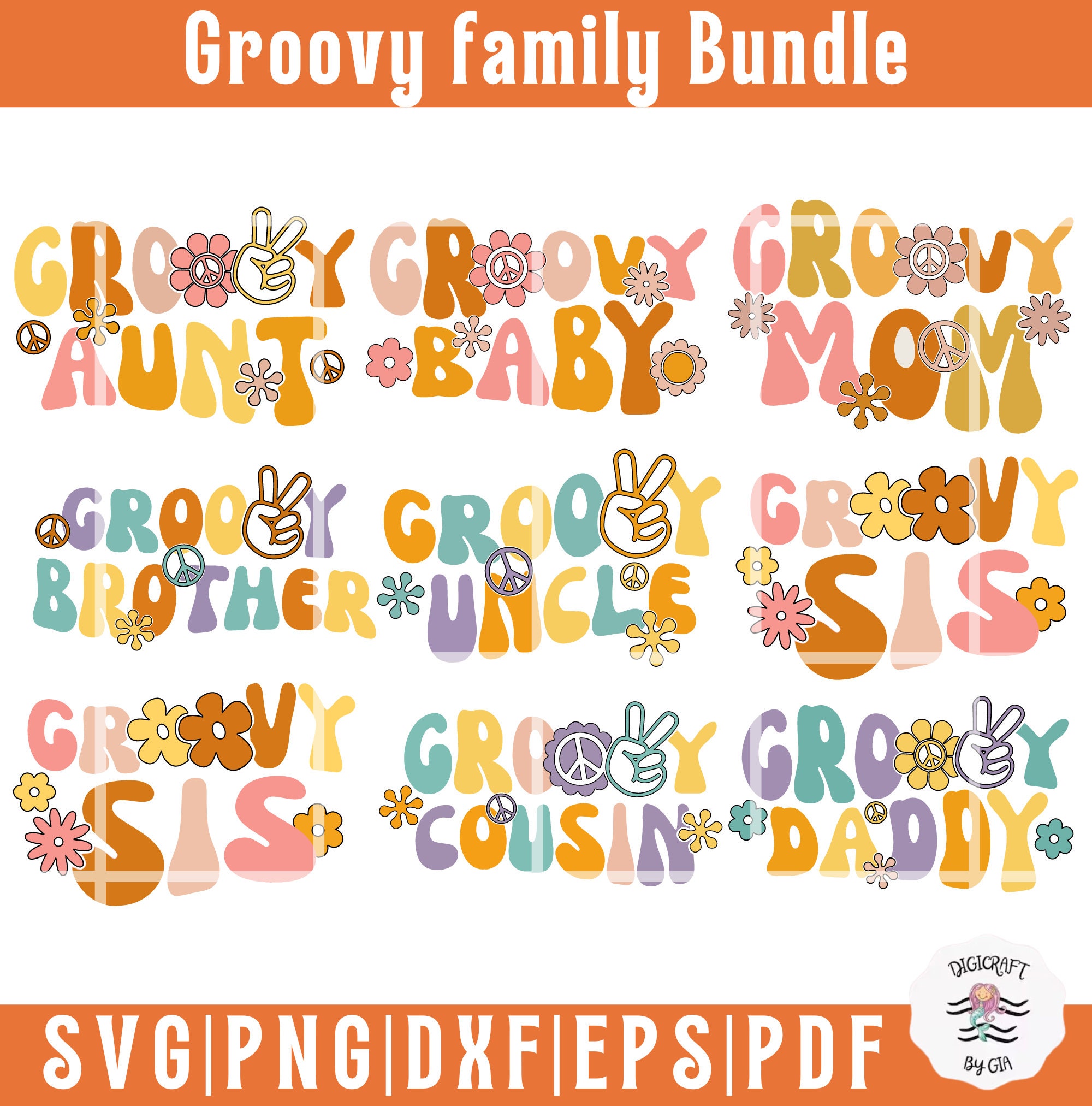 50% OFF Groovy Family SVG Bundle, Groovy Birthday Svg, Retro Family Svg ...