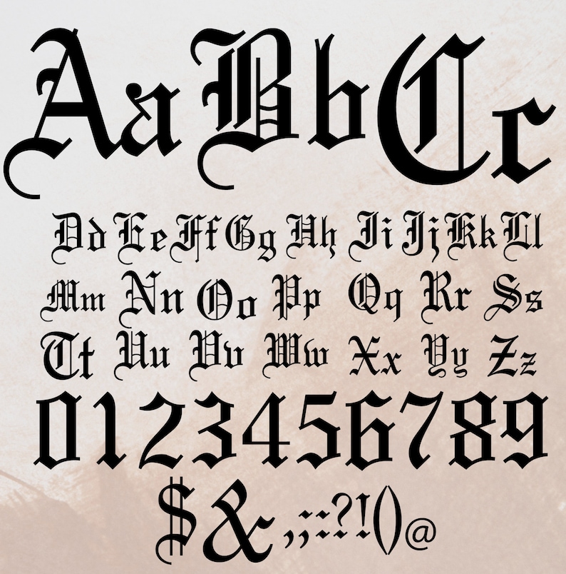 Old English Alphabet, Retro Font, Old Gothic Svg, Old English Script ...