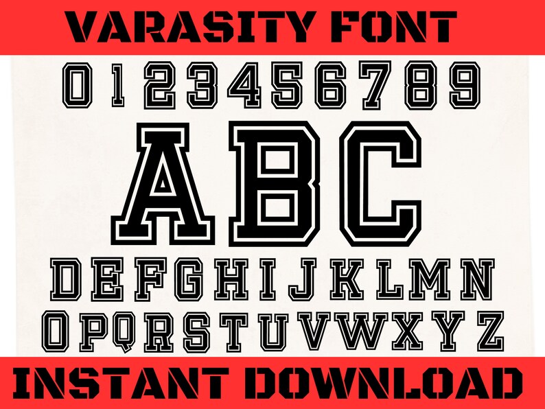 Varsity Fonts SVG Split Alphabet, College Fonts Svg, Sports Font Svg ...
