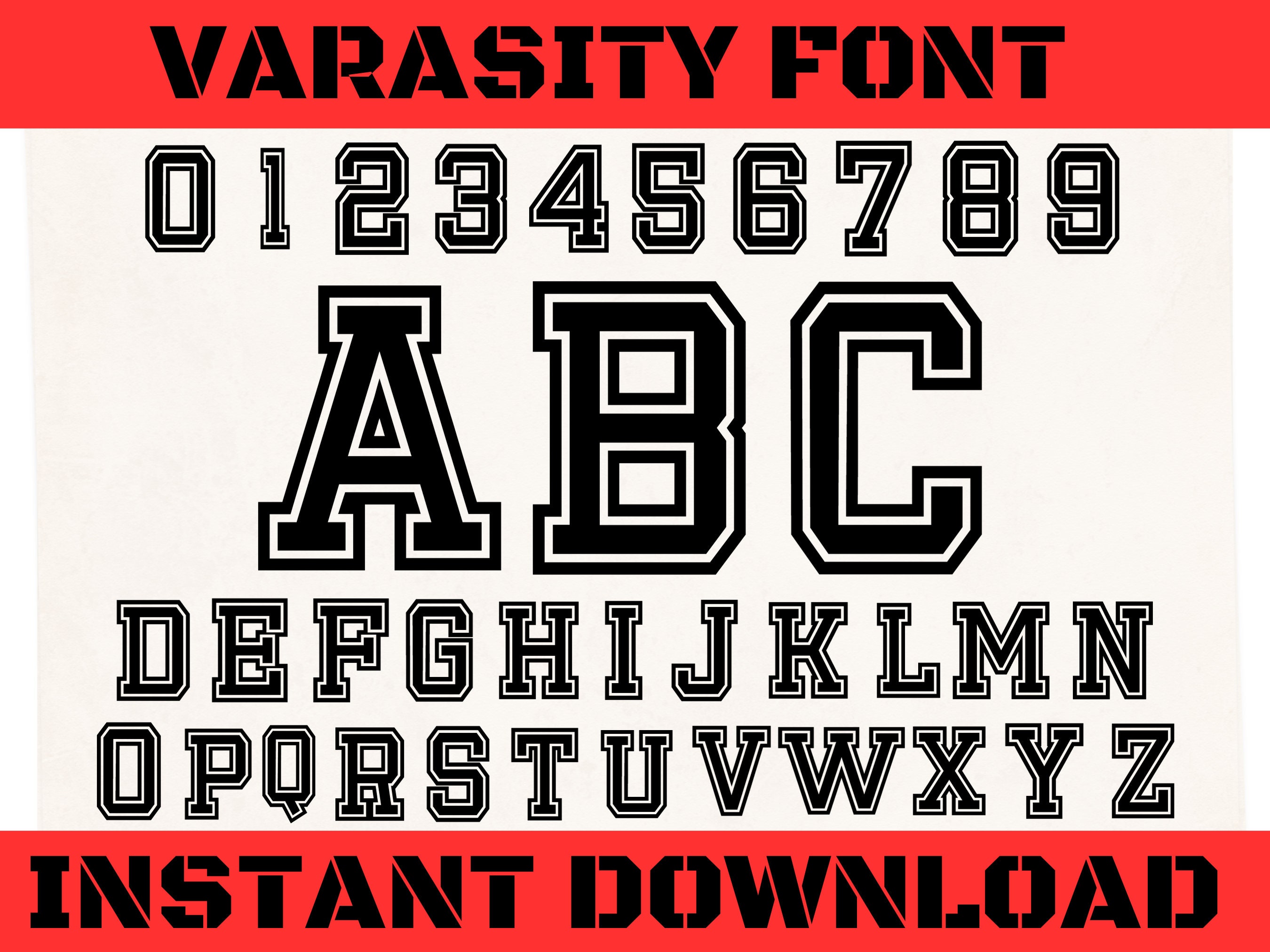 Varsity Fonts SVG Split Alphabet, College Fonts Svg, Sports Font Svg ...