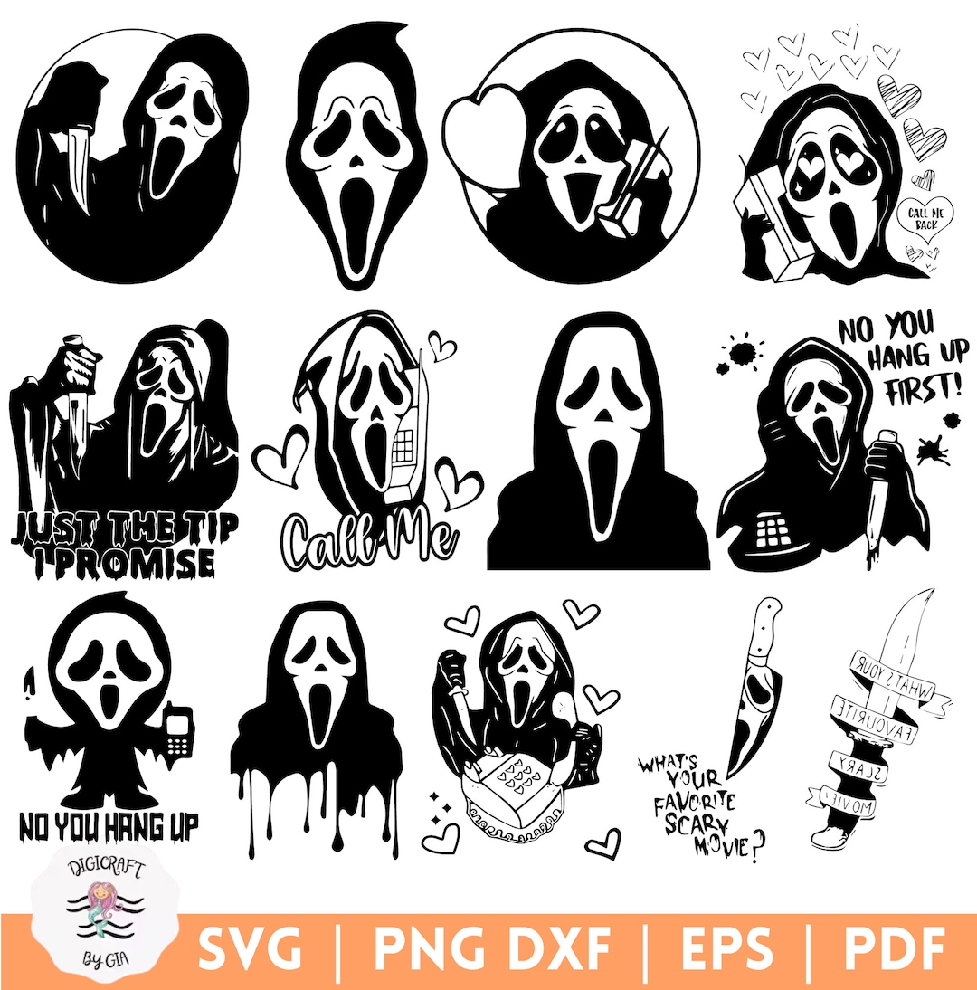Horror Svg Bundle, Horror Png Scream SVG, Ghost Face SVG, Horror ...