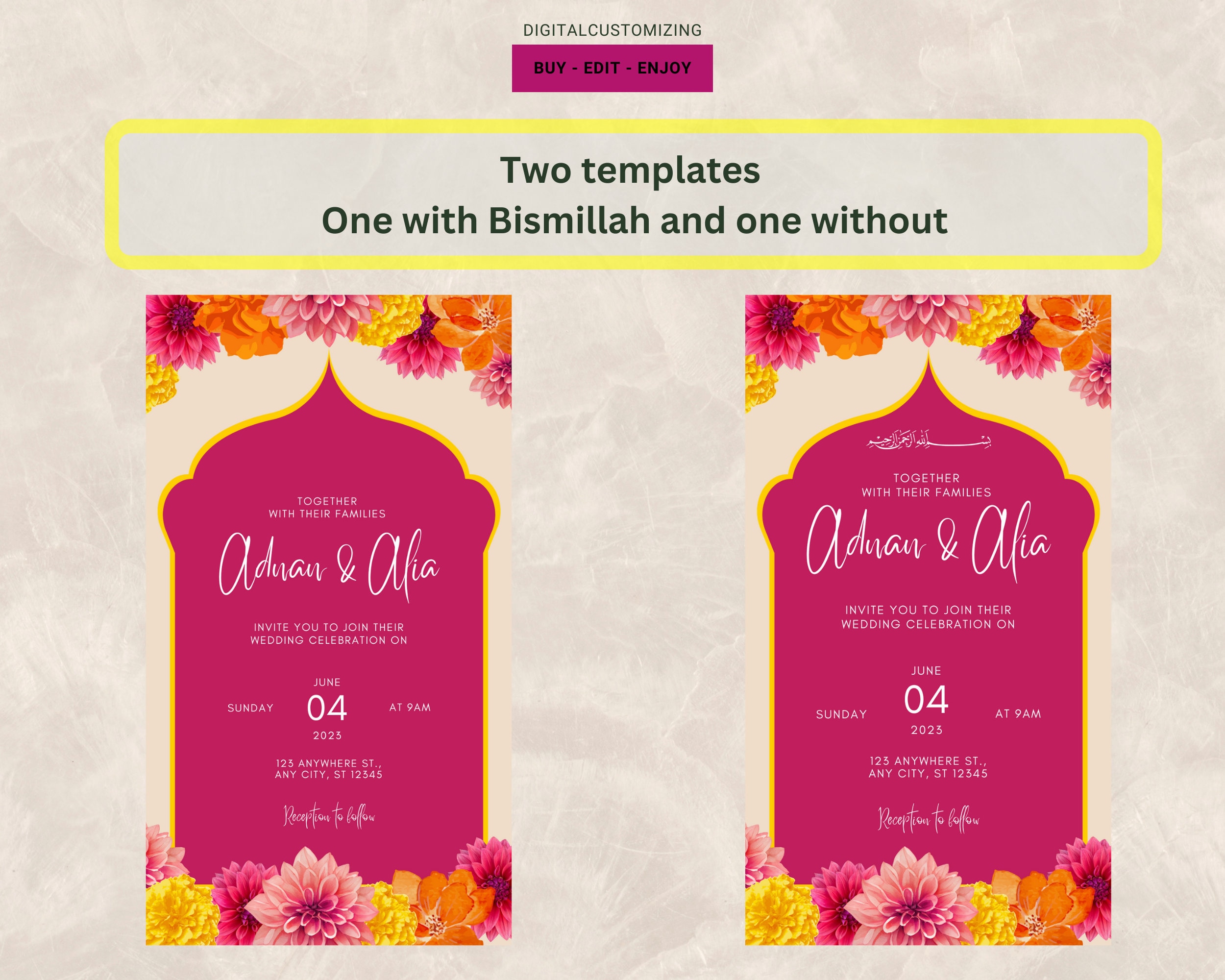 Mehndi Dholki Mayoun Mayun Mayoon Haldi Henna Night Invitation - Etsy