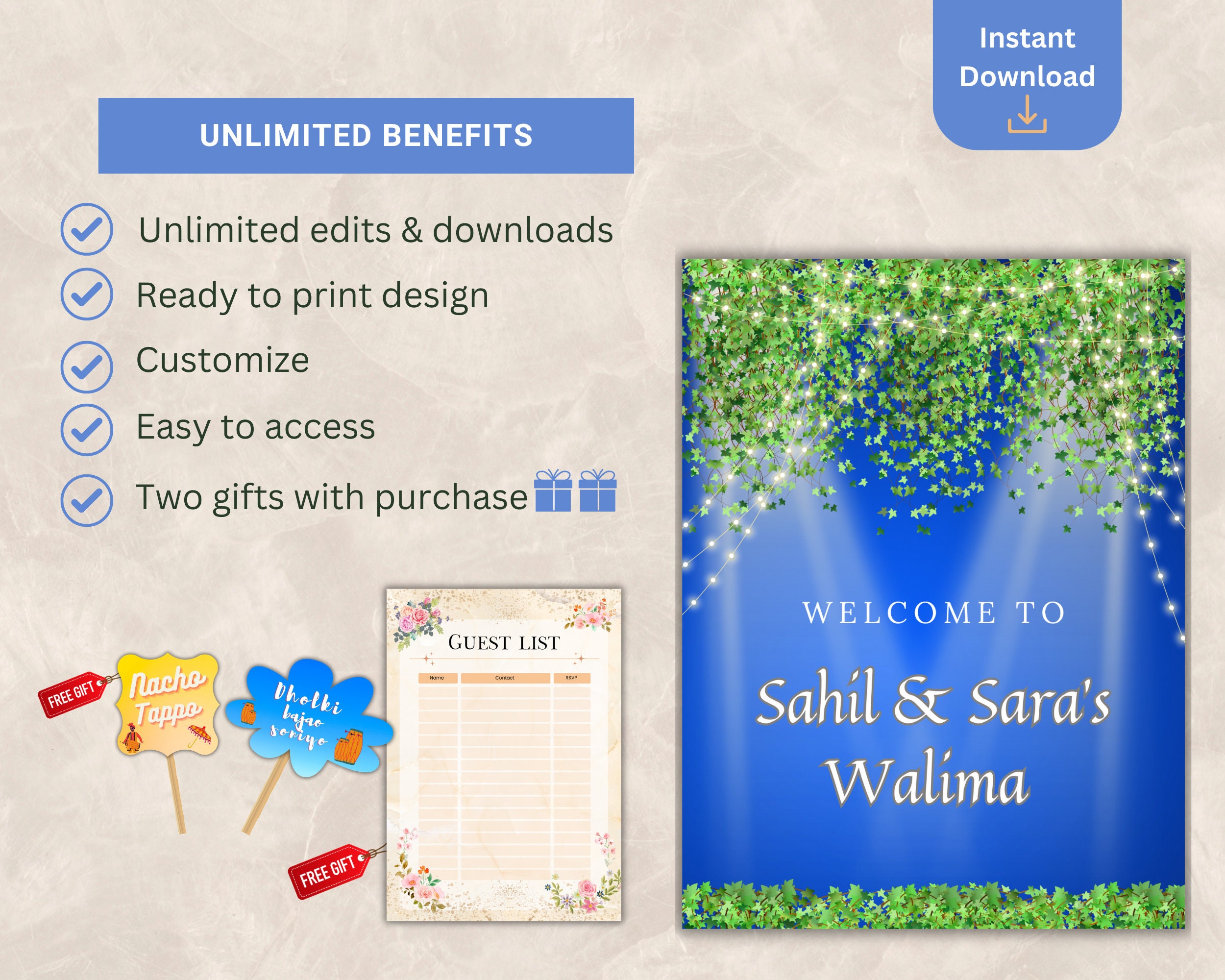 Walima Reception Welcome Sign & Walima Decor, Walima Sign as Indian ...