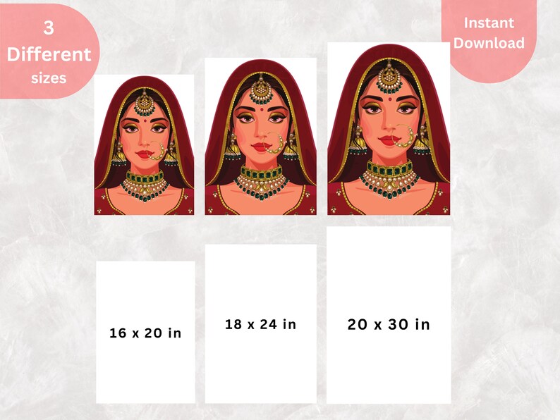 Pin the Bindi/bhindi on the Bride Poster Indian Wedding Game Bridal ...