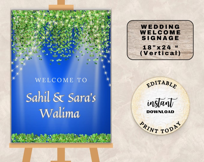 Walima Reception Welcome Sign & Walima Decor, Walima Sign as Indian ...