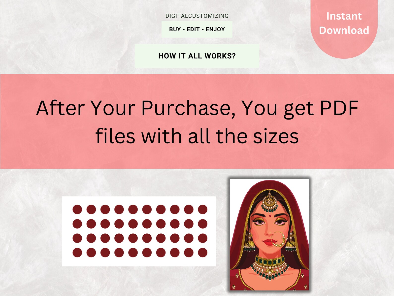 Pin the Bindi/bhindi on the Bride Poster Indian Wedding Game Bridal ...