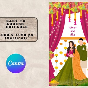 Mehndi Dholki Mayoun Mayun Mayoon Haldi Henna Night Invitation Card ...