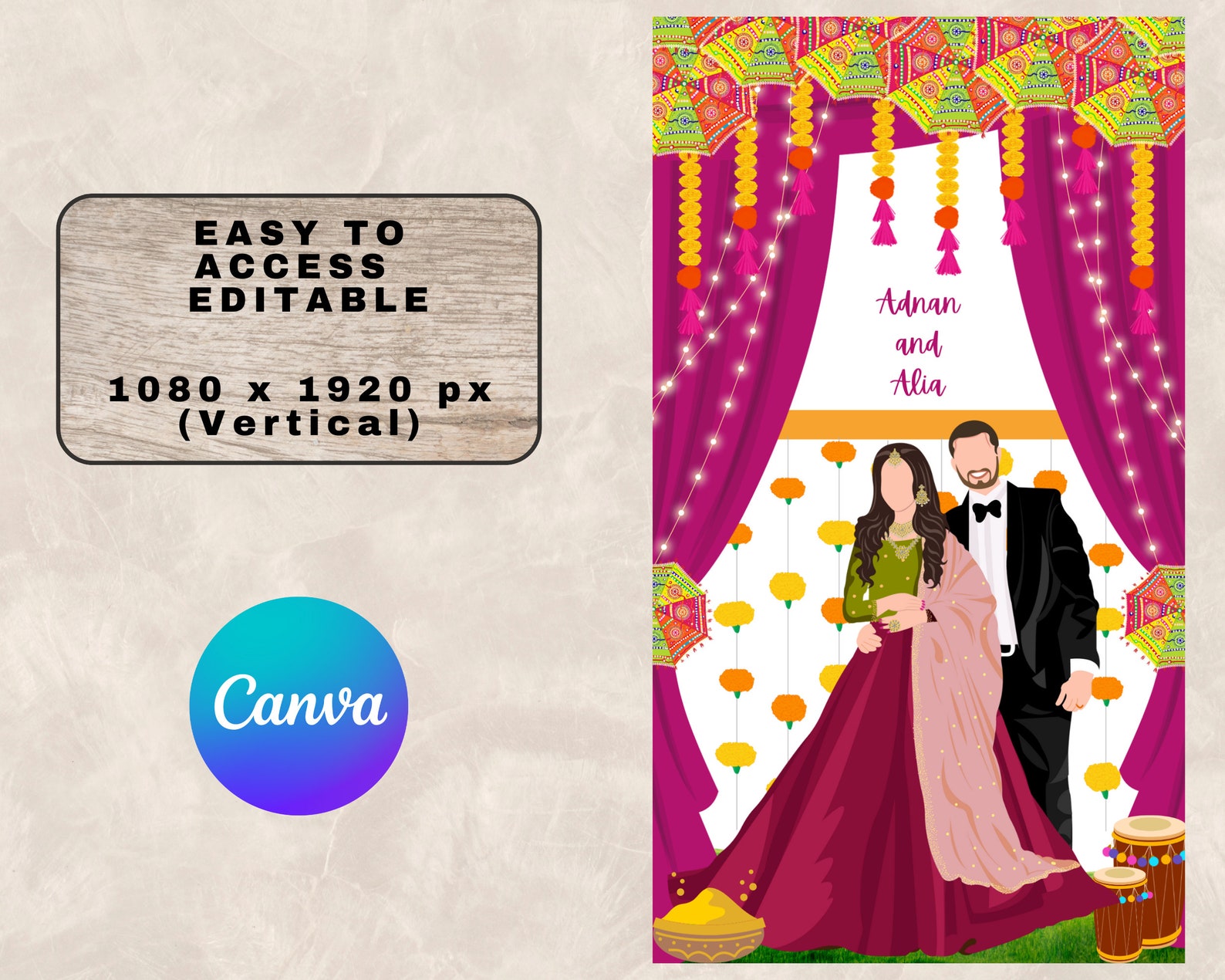 Mehndi Invitation Dholki Invitation Mayoun Invitation Indian Wedding ...
