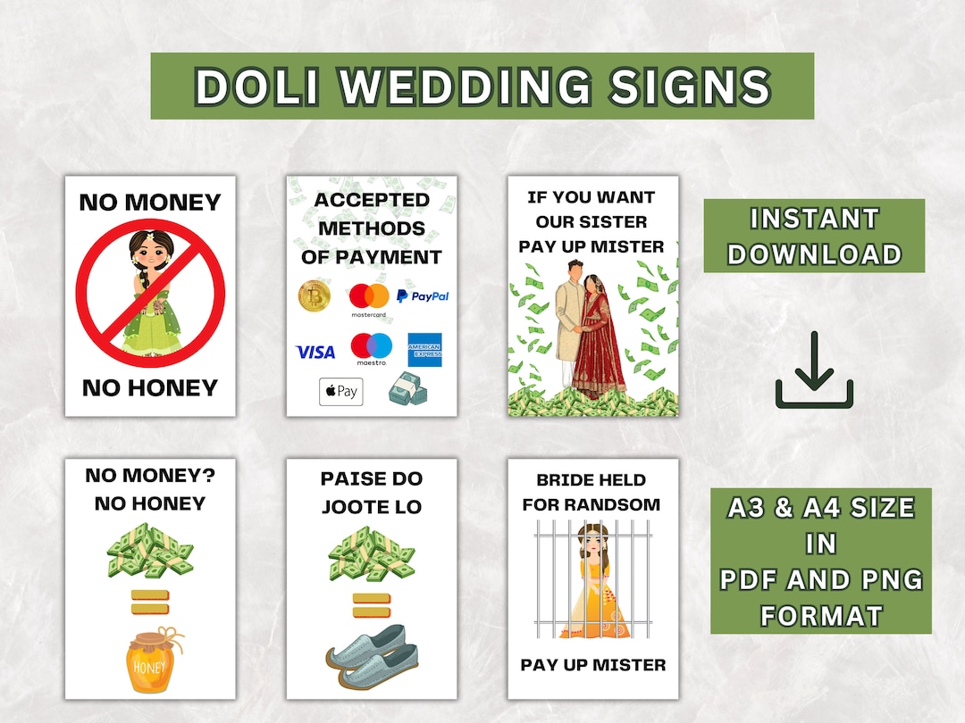 Doli Welcome Signs Indian Bridal Party Signage Doli Ribbon Ceremony ...
