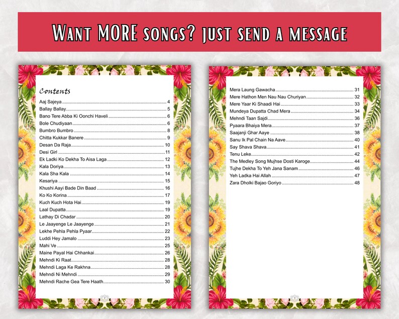 Dholki Songbook Mehndi Songs Lyrics Sangeet Songbook Indian Songs ...