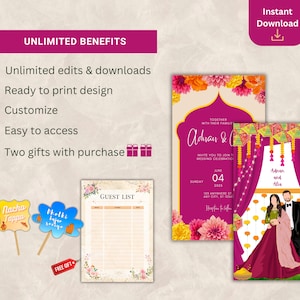 Mehndi Invitation Dholki Invitation Mayoun Invitation Indian Wedding ...