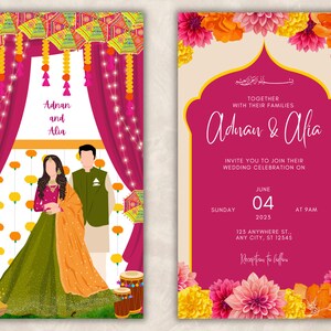 Mehndi Invitation Dholki Invitation Mayoun Invitation Indian Wedding ...