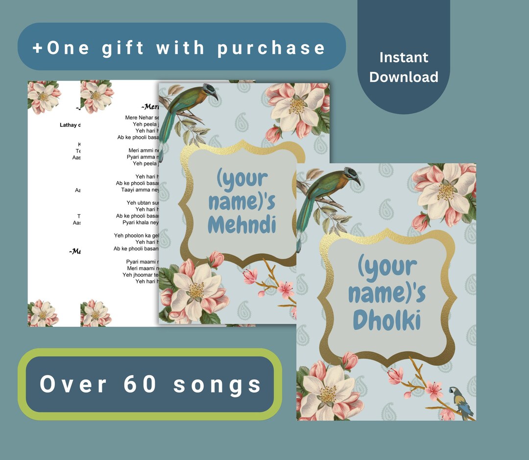 Dholki Song Books Lyrics Mehndi Song Book Roman Hindi/urdu Sangeet ...