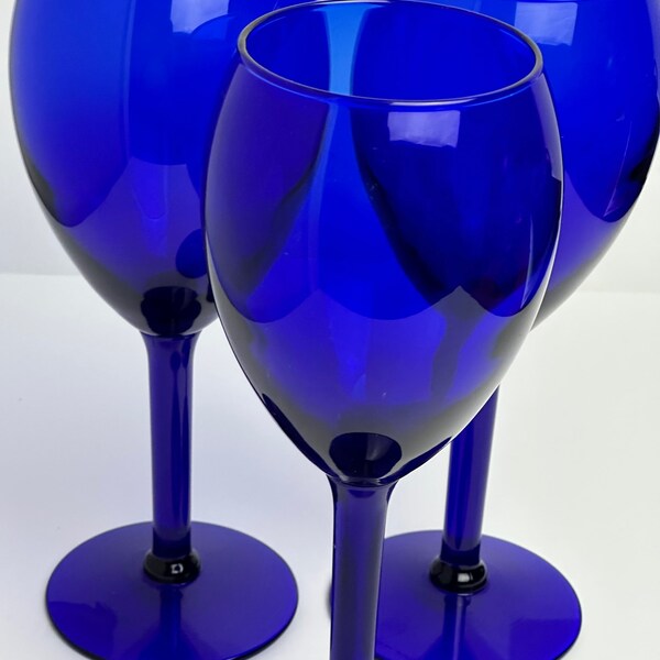 Cobalt Blue Stemware - Etsy