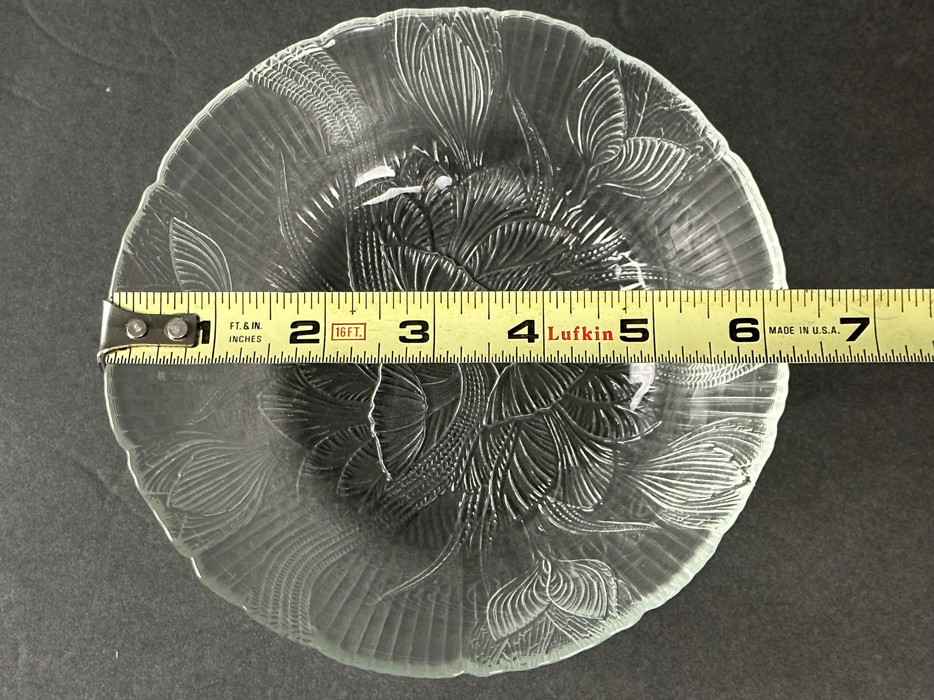 Vintage Arcoroc Canterbury Crocus Clear Glass Torte/chop, Dinner, and ...