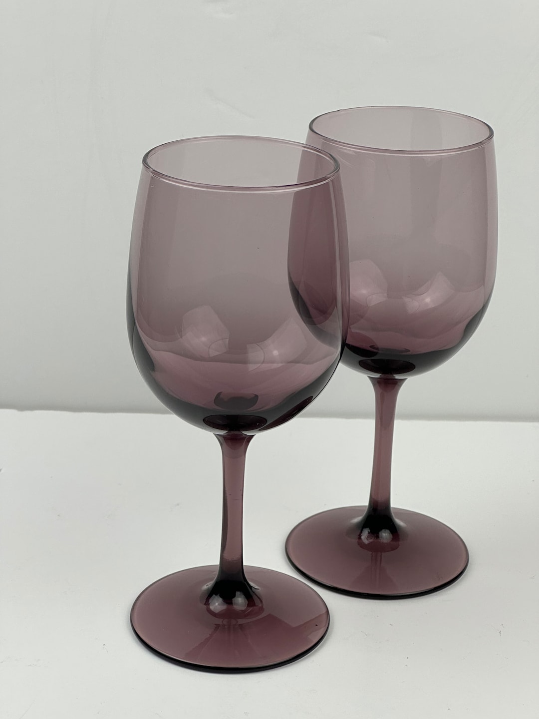 Mid Century Style Purple Amethyst Plum Wine Glass With Purple Stem-8 Oz ...