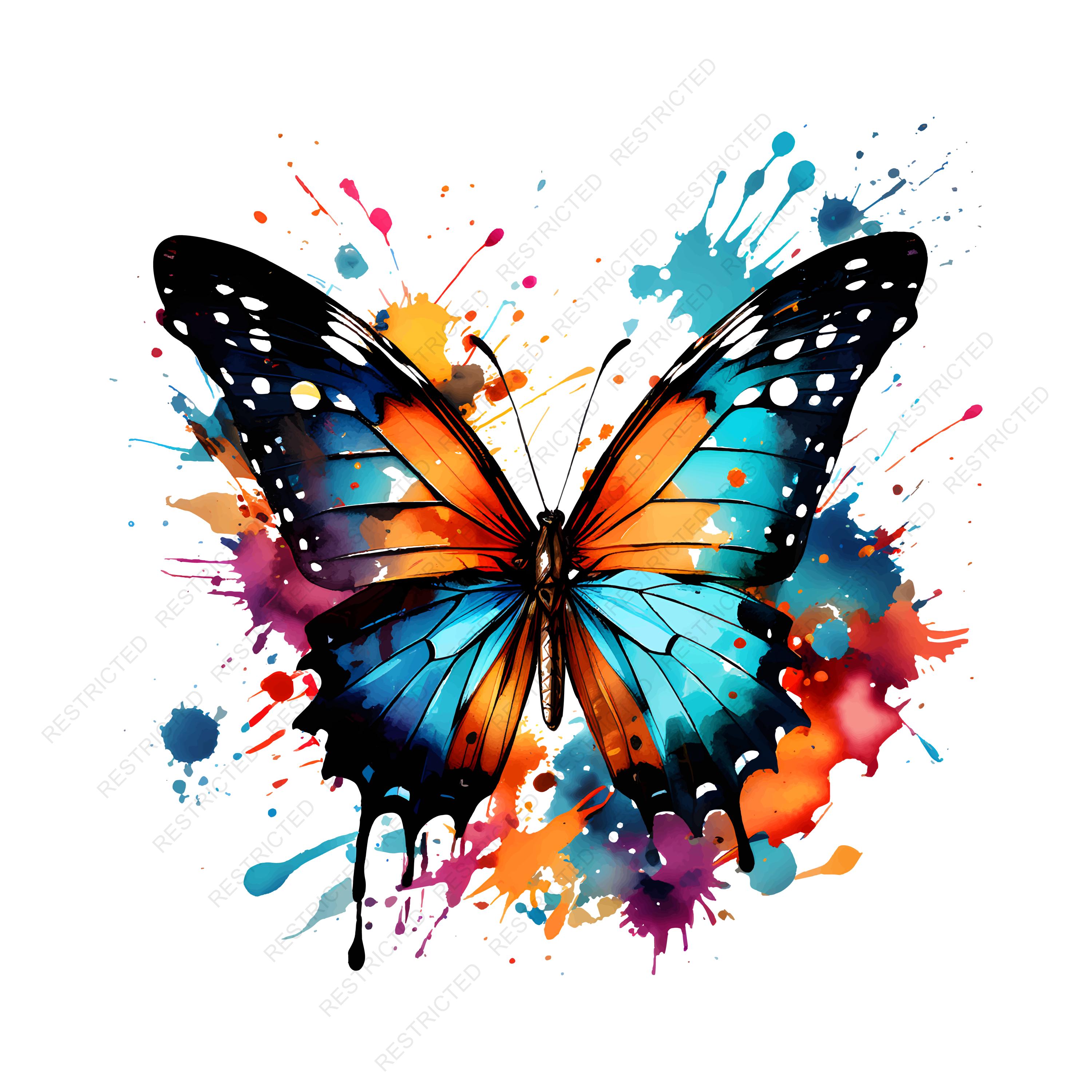 10 Butterfly Clipart, Vector Watercolor File, Watercolor Butterfly ...