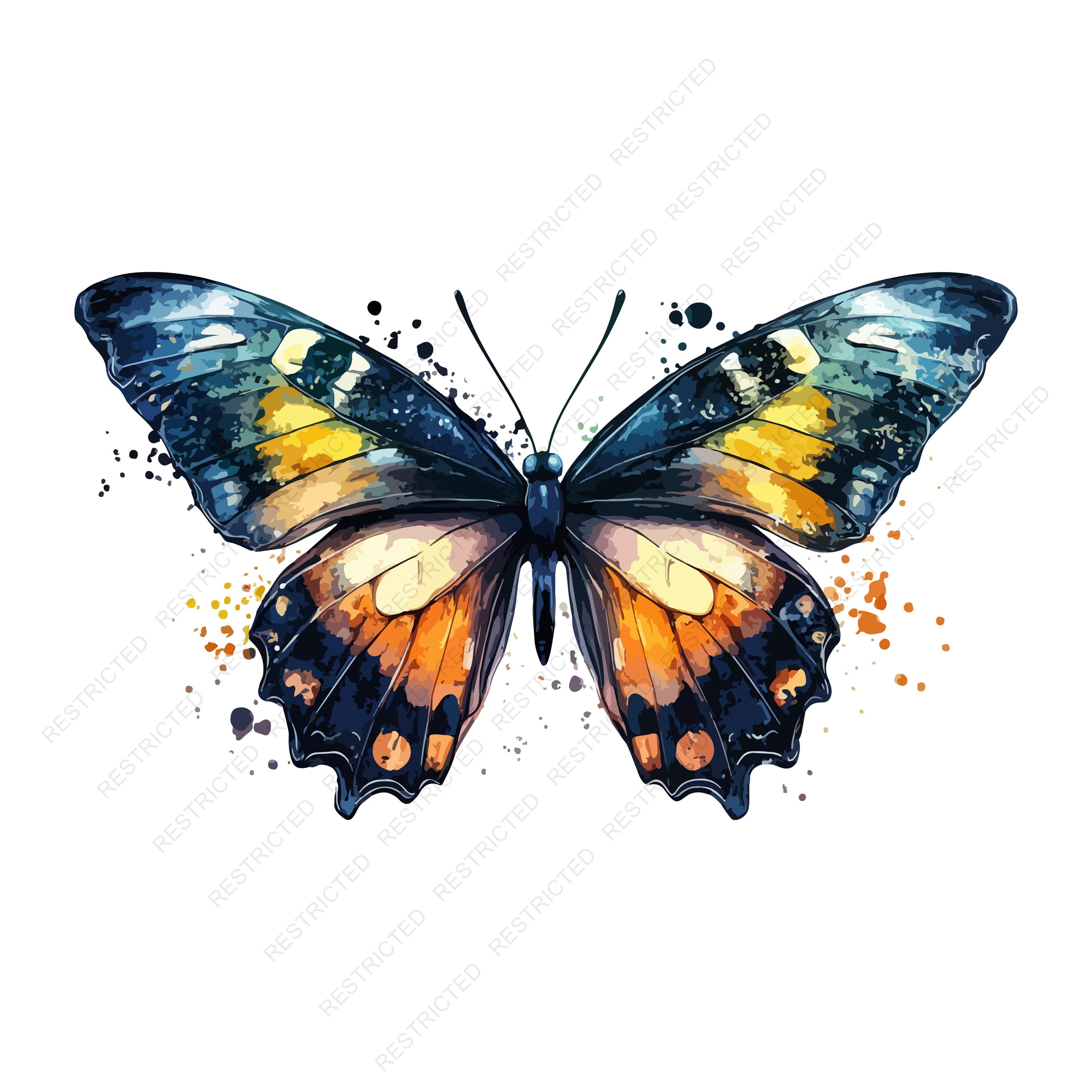 10 Butterfly Clipart, Vector Watercolor File, Watercolor Butterfly ...