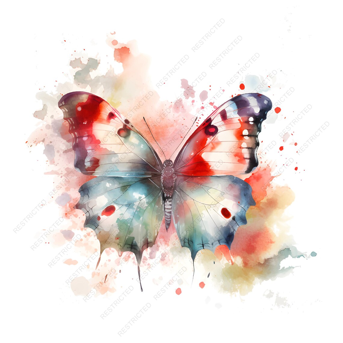10 Butterfly Clipart, Vector Watercolor File, Watercolor Butterfly ...