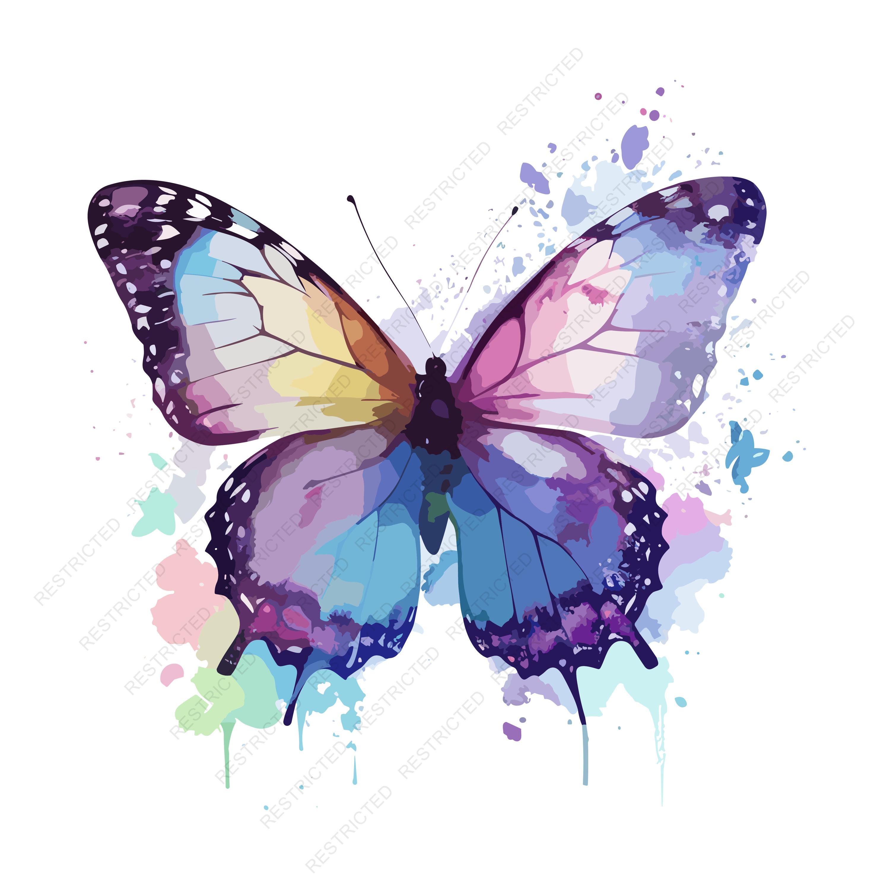 10 Butterfly Clipart, Vector Watercolor File, Watercolor Butterfly ...