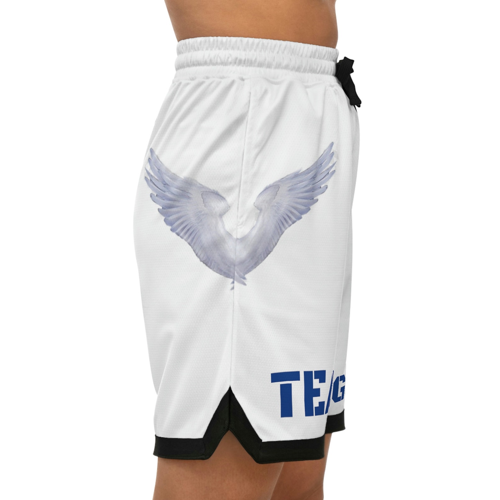 White Team God Basketball Shorts navy Blue Print With Wings - Etsy