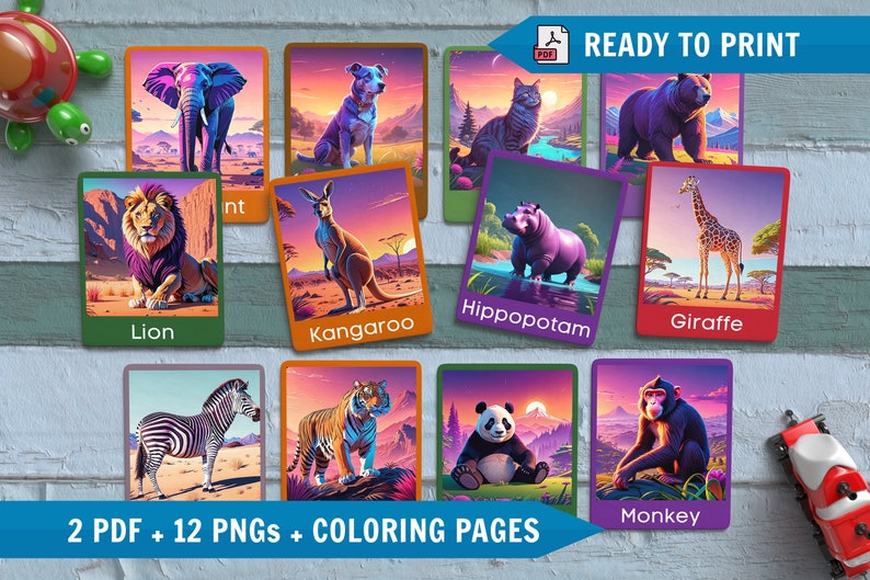 Animals Flash Cards, Downloadable Learning Flash Crads, Animal ...