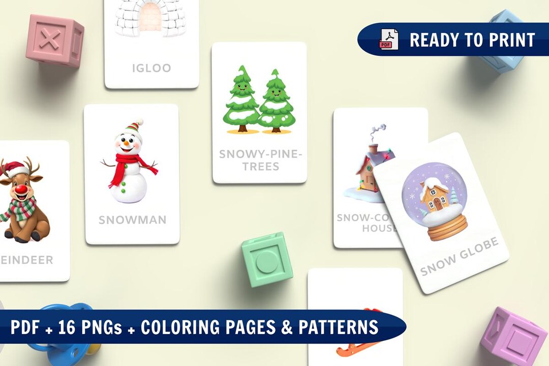 Winter Flashcards for Early Learning , Educational Printable Flashcards ...