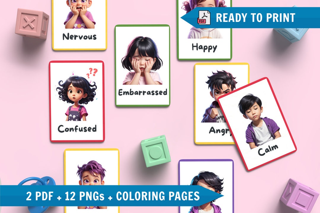 Emotions & Feelings Flashcards, Communication Flashcards, Emotion ...