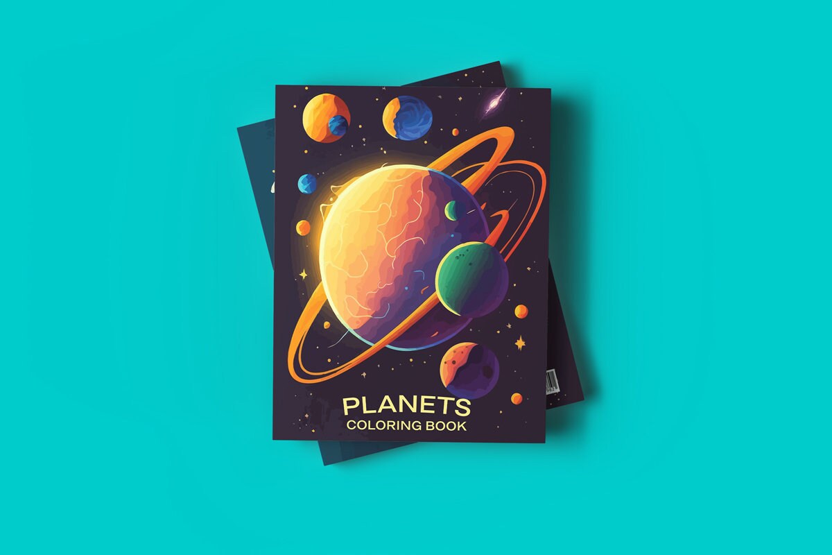 Planets Coloring Book Cover for Kdp, Children Coloring Book Cover ...