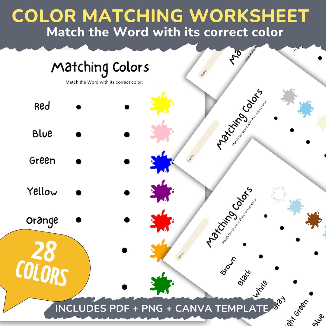 Color Matching Worksheet, Color Activities Worksheets Matching Pictures ...