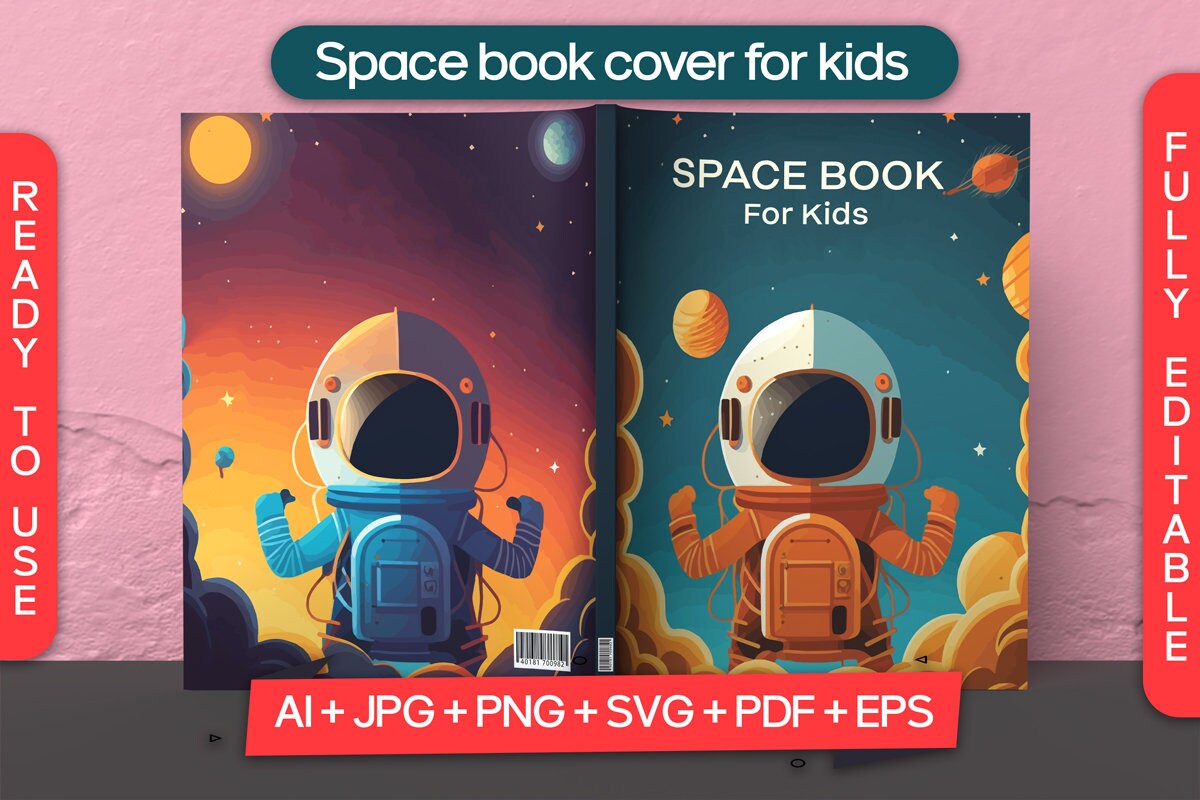 Space Book Cover for Kids, Boys Coloring Kdp Cover, Colouring Book Pdf ...