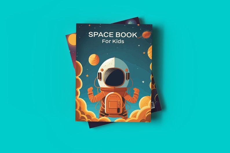 Space Book Cover for Kids, Boys Coloring Kdp Cover, Colouring Book Pdf ...