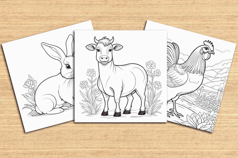 Flashcards Farm Animals, Colorful Farm Animal Flashcards for Teaching ...