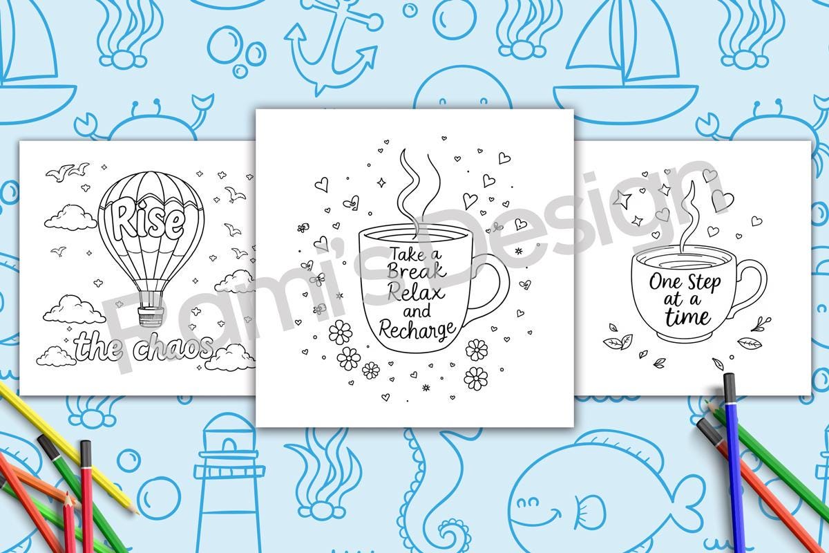Mental Health Coloring Pages | Positive Affirmation Therapy Tools for ...