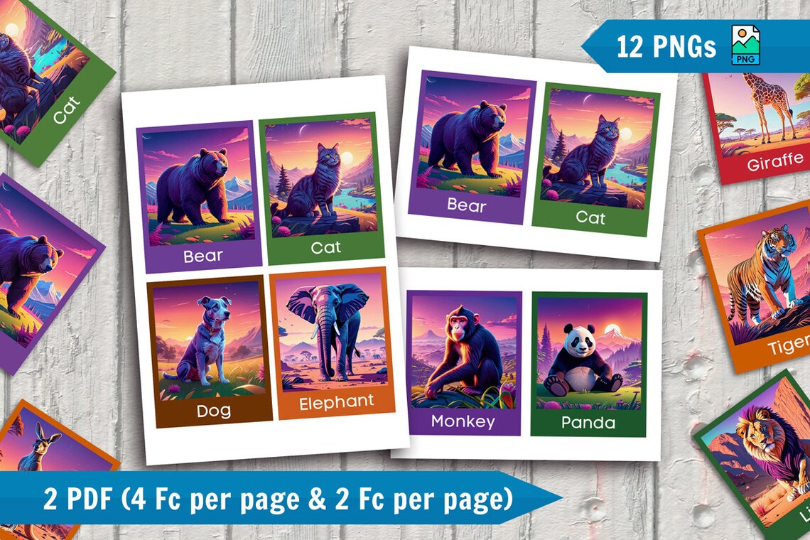 Animals Flash Cards, Downloadable Learning Flash Crads, Animal ...