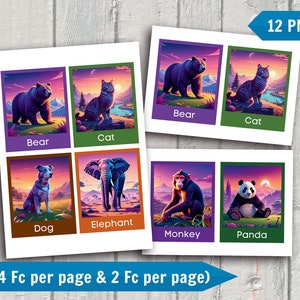Animals Flash Cards, Downloadable Learning Flash Crads, Animal ...