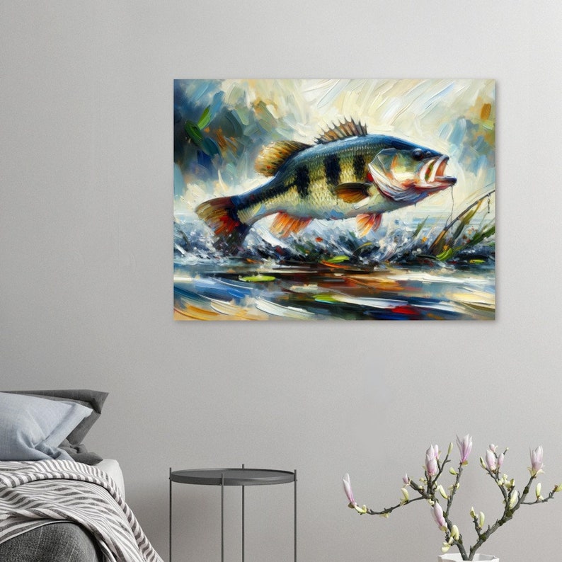 Largemouth Bass Framed Print | Impressionist Painting| Fishing Wall Art ...