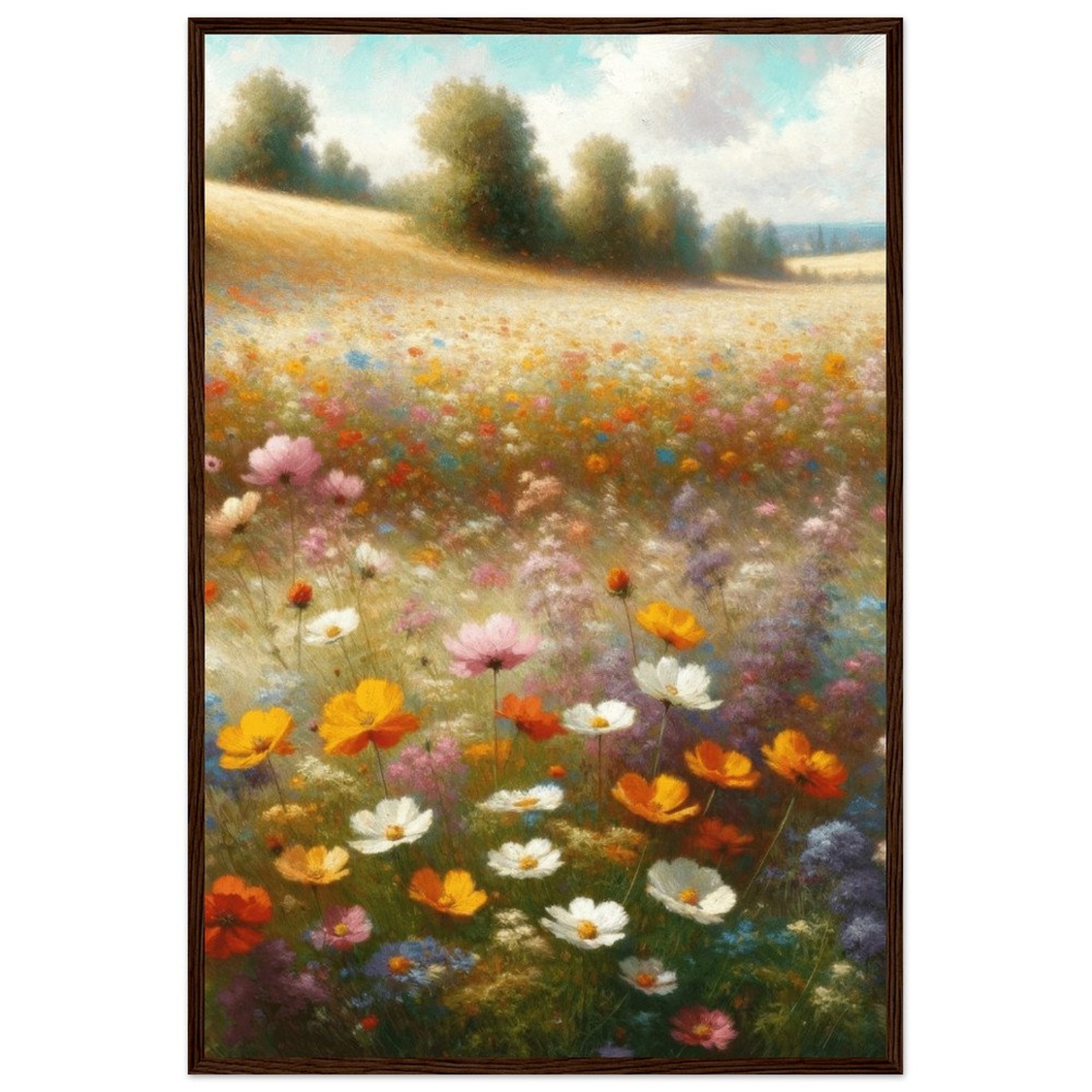 Blooming Prairie: Colorful Wildflower Canvas | Impressionist Art Print ...