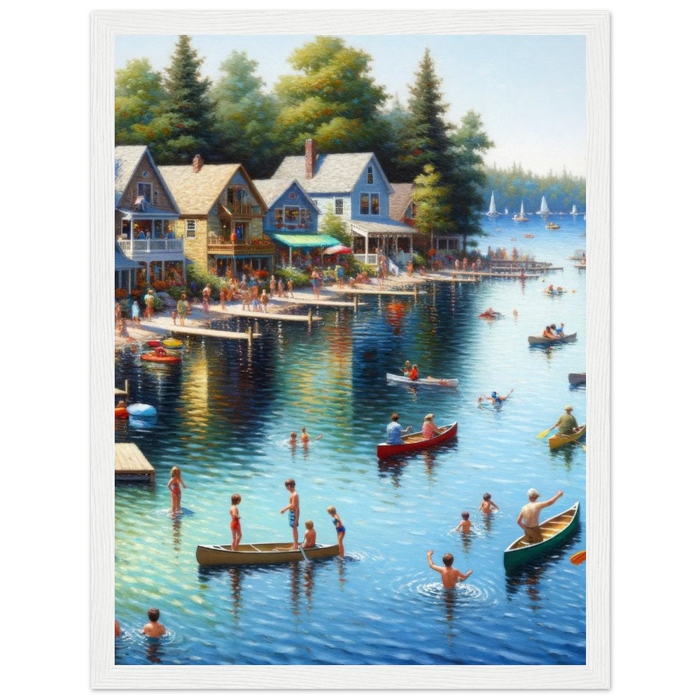 Summer Lakeside Leisure - Impressionist Framed Wall Art Print - Etsy
