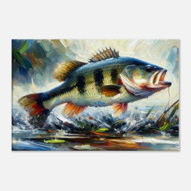 Largemouth Bass Framed Print | Impressionist Painting| Fishing Wall Art ...