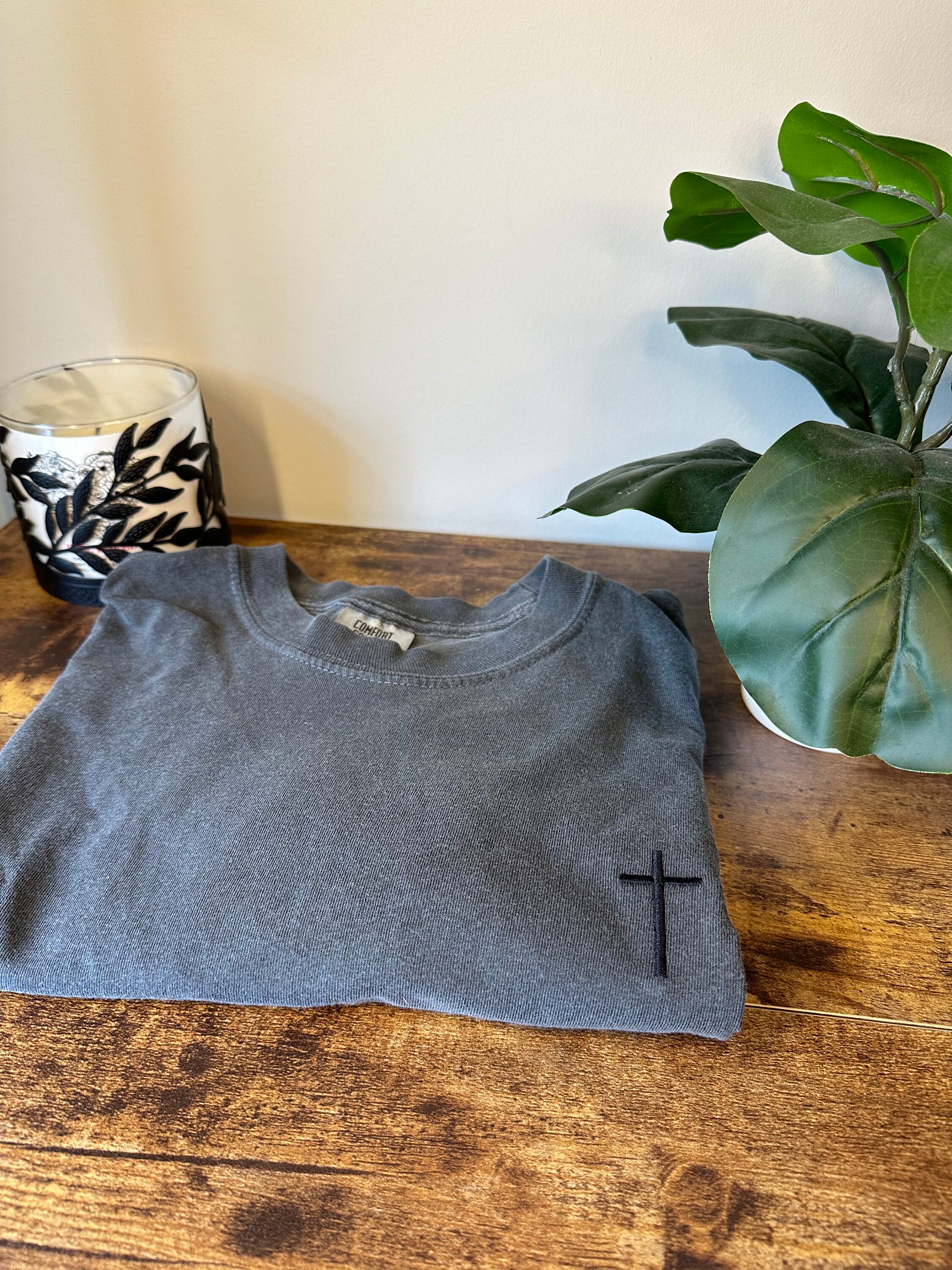 Cross Embroidered Shirt, Comfort Color, Christian Clothing, Jesus ...