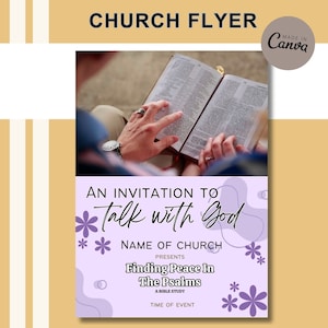 Bible Study Invite | Bible Study Flyer | Editable Canva Template ...