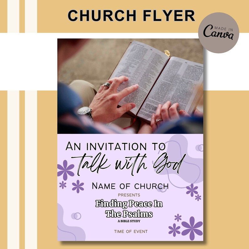 Bible Study Invite | Bible Study Flyer | Editable Canva Template ...