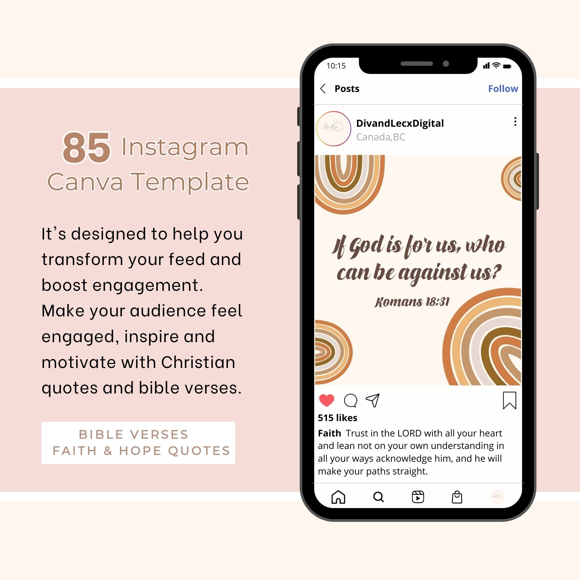 Bible Verse Instagram Post Canva Templates, 85 Post Canva Templates ...