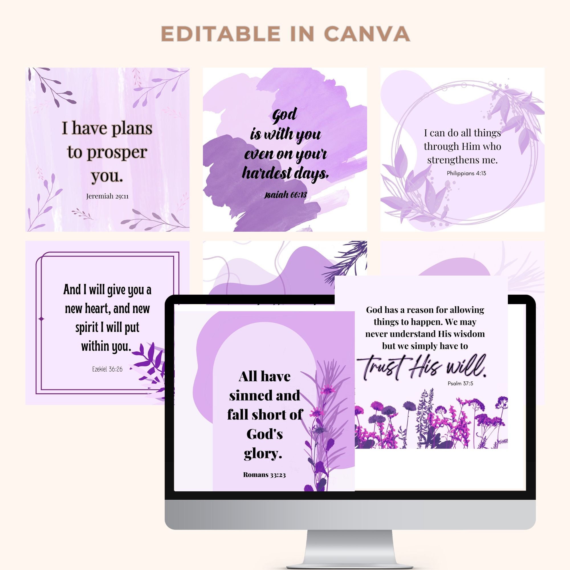 Bible Verse Instagram Post Canva Templates, 85 Post Canva Templates ...