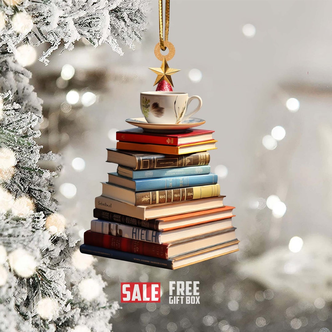 Christmas Book Tree Ornament Book Lover Christmas Ornament - Etsy UK