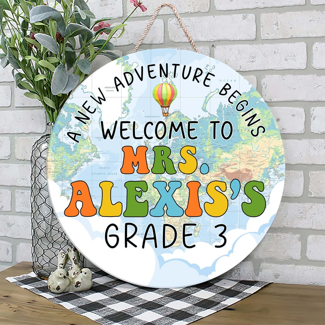 Welcome to Classroom Door Sign World Map Adventure Themed - Etsy Australia